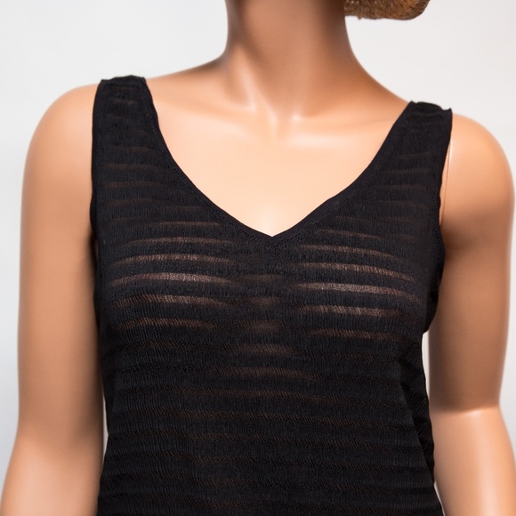 Reiss | Tops | Reiss Black Textured Sheer Lilienne Tank Xs | Poshmark